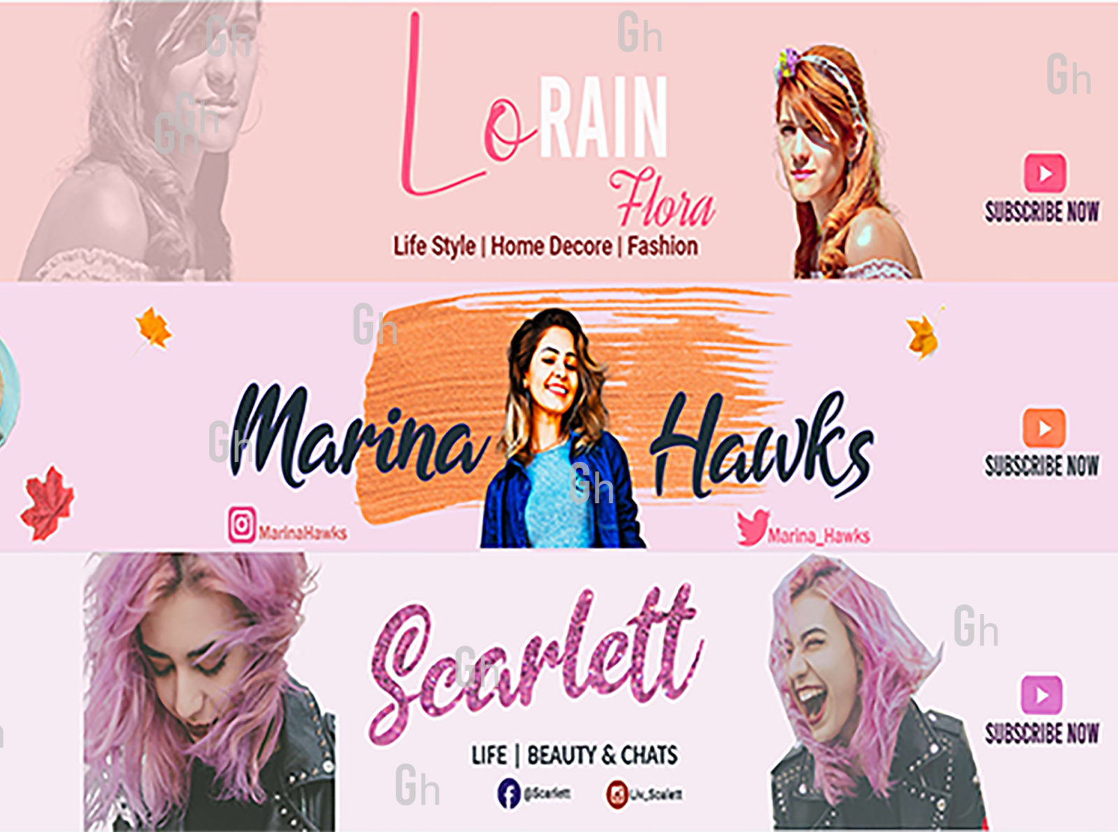 Youtube channel art designs by GhawkCreatives on Dribbble