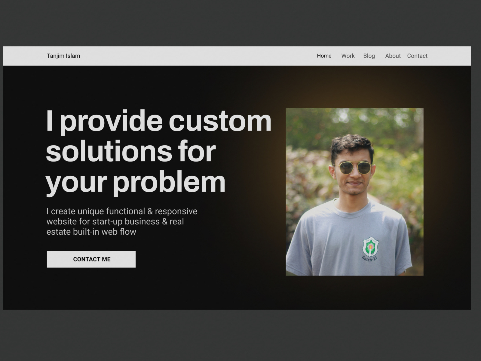 Personal Website Design Concept by Tanjim Islam on Dribbble