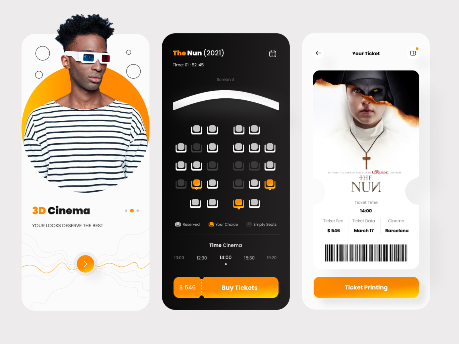 cinema booking ticket by Mostafa_taghipour.uix on Dribbble