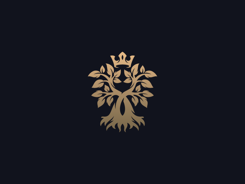Golden Royal Tree Logo by Darina Darvin on Dribbble