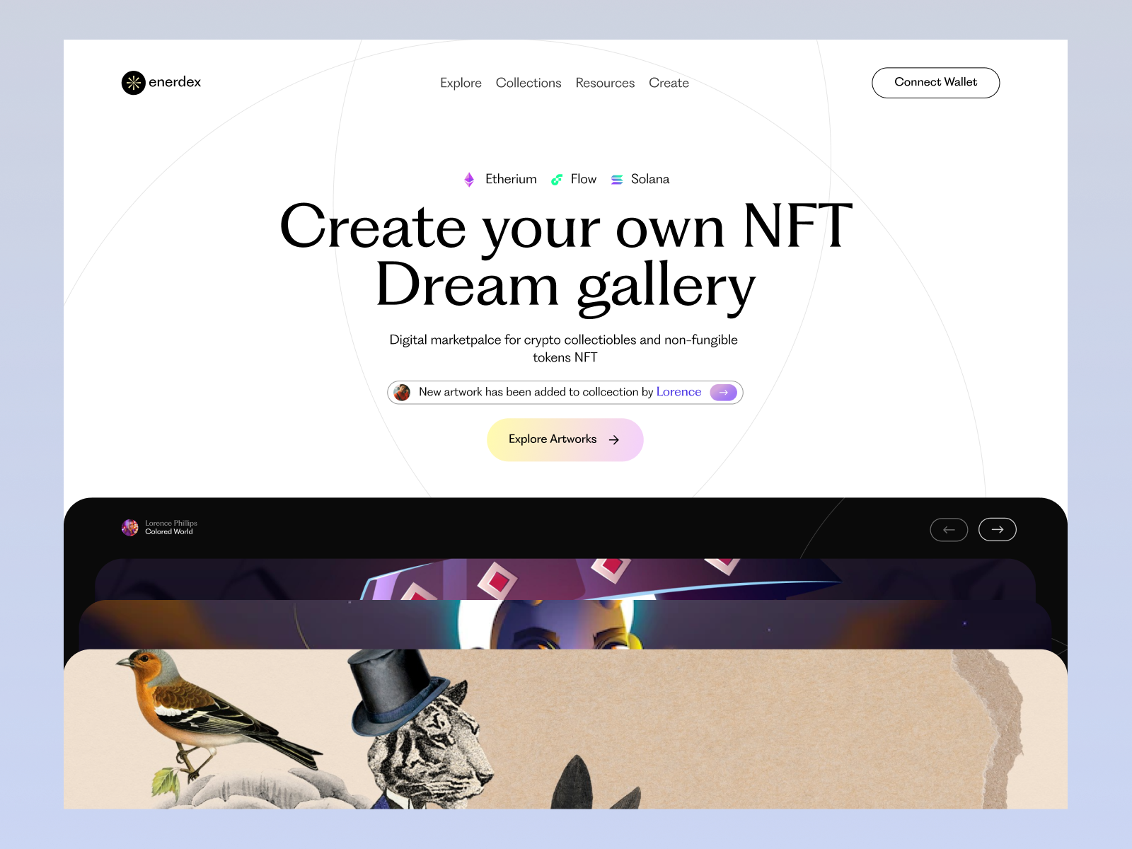 Enrdex - NFT Artwork Landing Page by vaswat_panda. on Dribbble