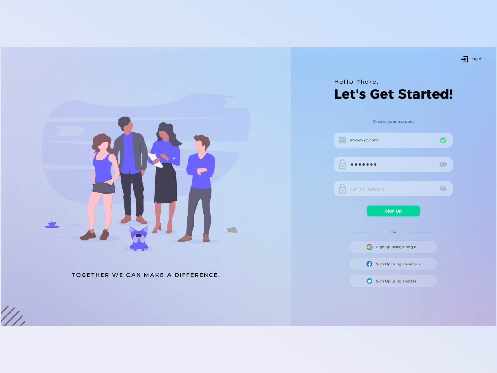 Sign Up Web Template by Jay Aghera on Dribbble