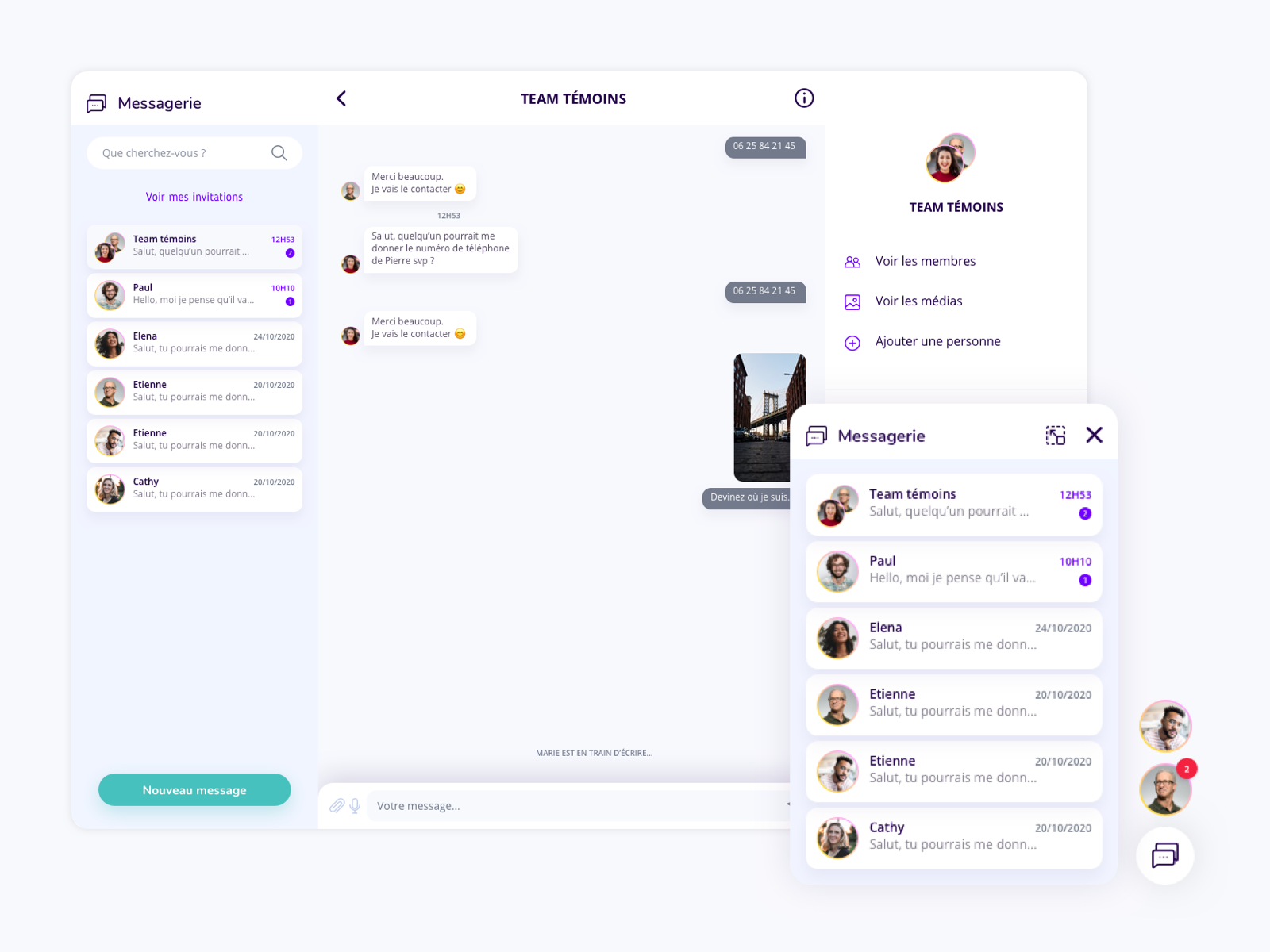 Messenger design by Baptiste Penel on Dribbble
