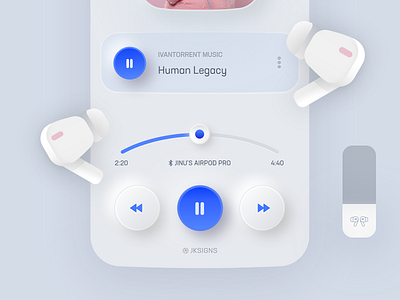 Music Player App Neumorphic Concept by Jinu for QClay on Dribbble
