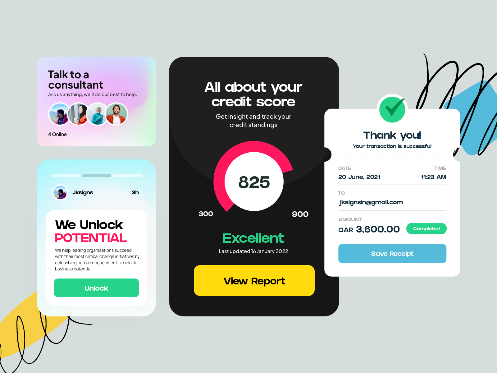 Scribbled cards by Jinu on Dribbble