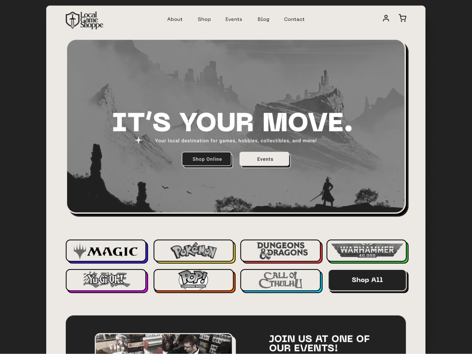 Local Game Shoppe - Website Design by Ryan Meyers on Dribbble