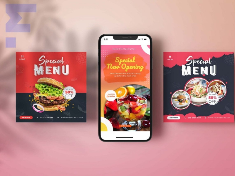 Instagram Menu Banner Mockup by Priya Panwar on Dribbble