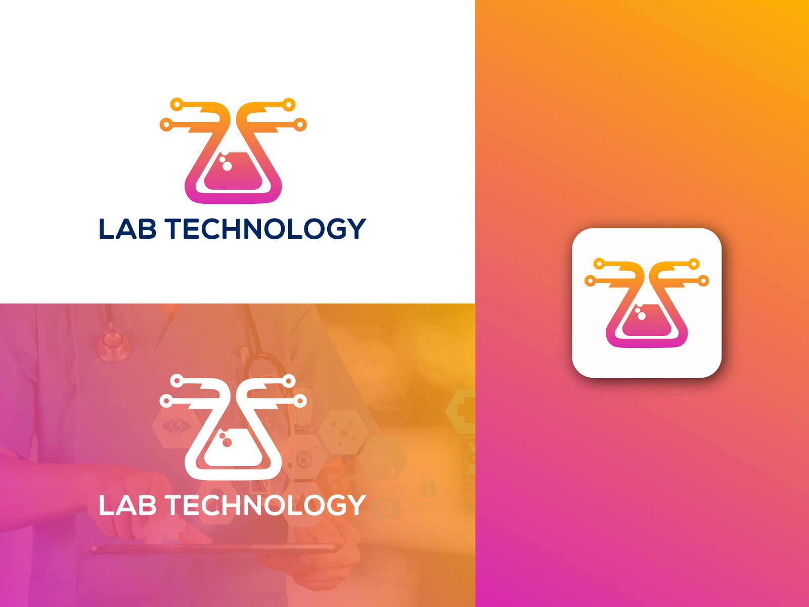 Lab Technology modern logo and branding by Majarul Islam on Dribbble
