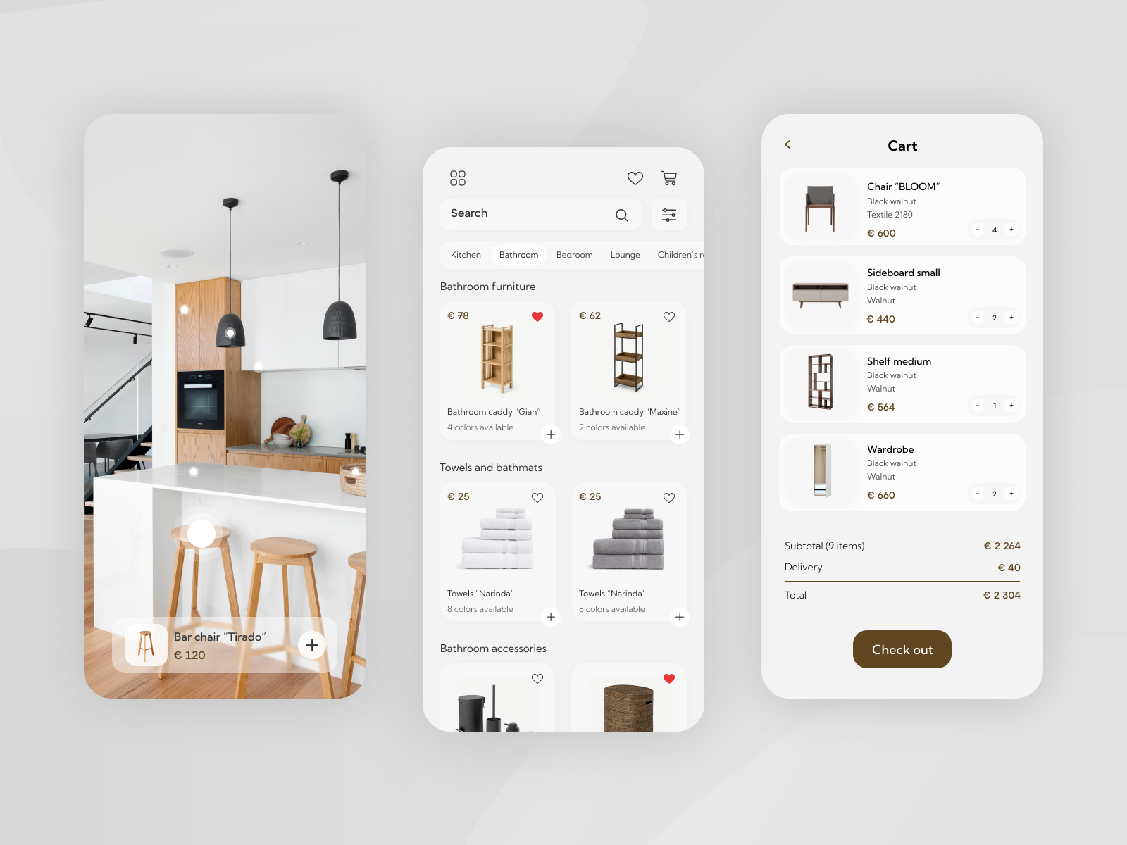 Furniture store app design by Marina on Dribbble