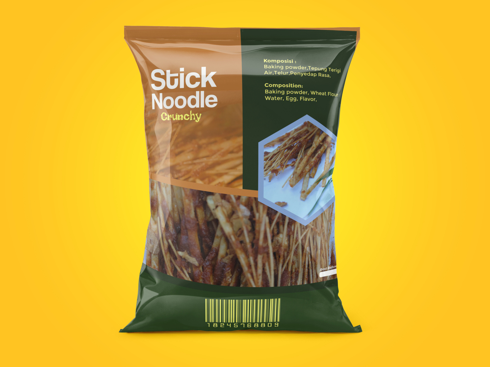 Noodle Stick packaging back view by arttomorrow concept on Dribbble
