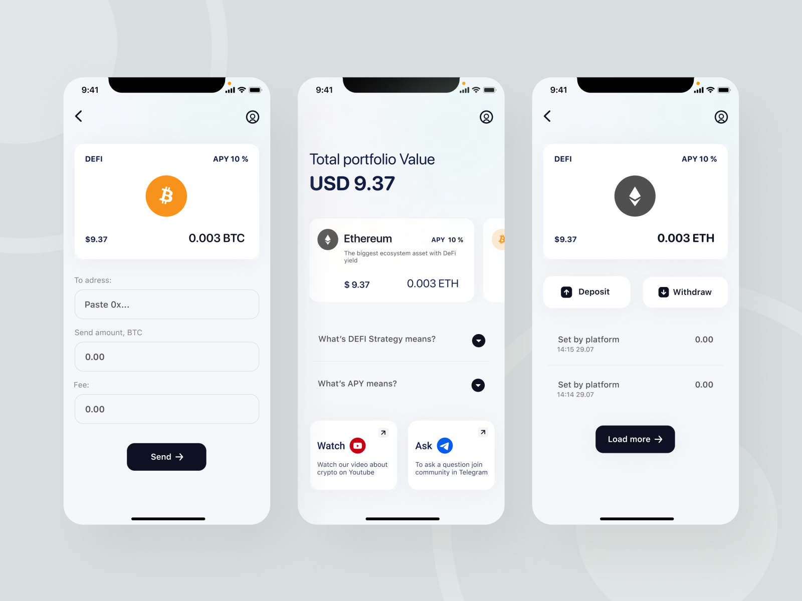 Crypto investment app | Mobile app UX UI design by Aisana Sakladova on ...