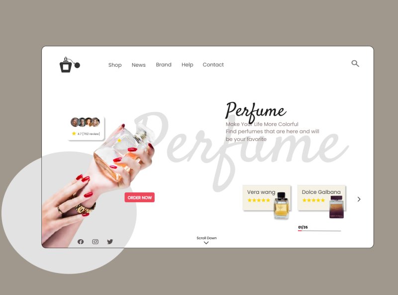 Parfume landing Page by Ricki Rinaldi on Dribbble