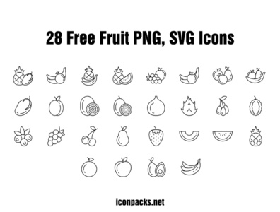 28 Free Fruits SVG, PNG Icons by Yusuf Önaldı on Dribbble