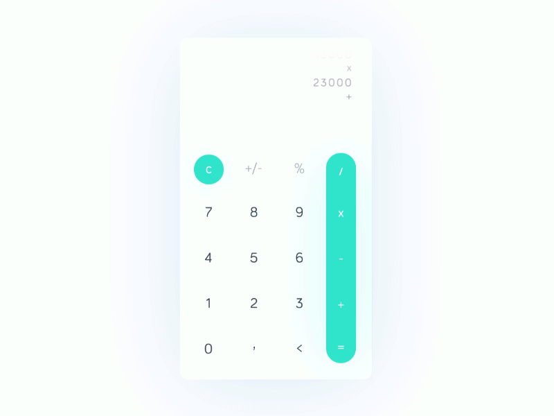 Calculator #4 Daily UI challenge by Rachouan Rejeb on Dribbble