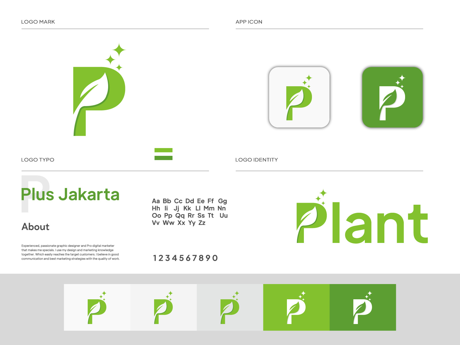 P plant logo design by Pujan Chowdhury on Dribbble