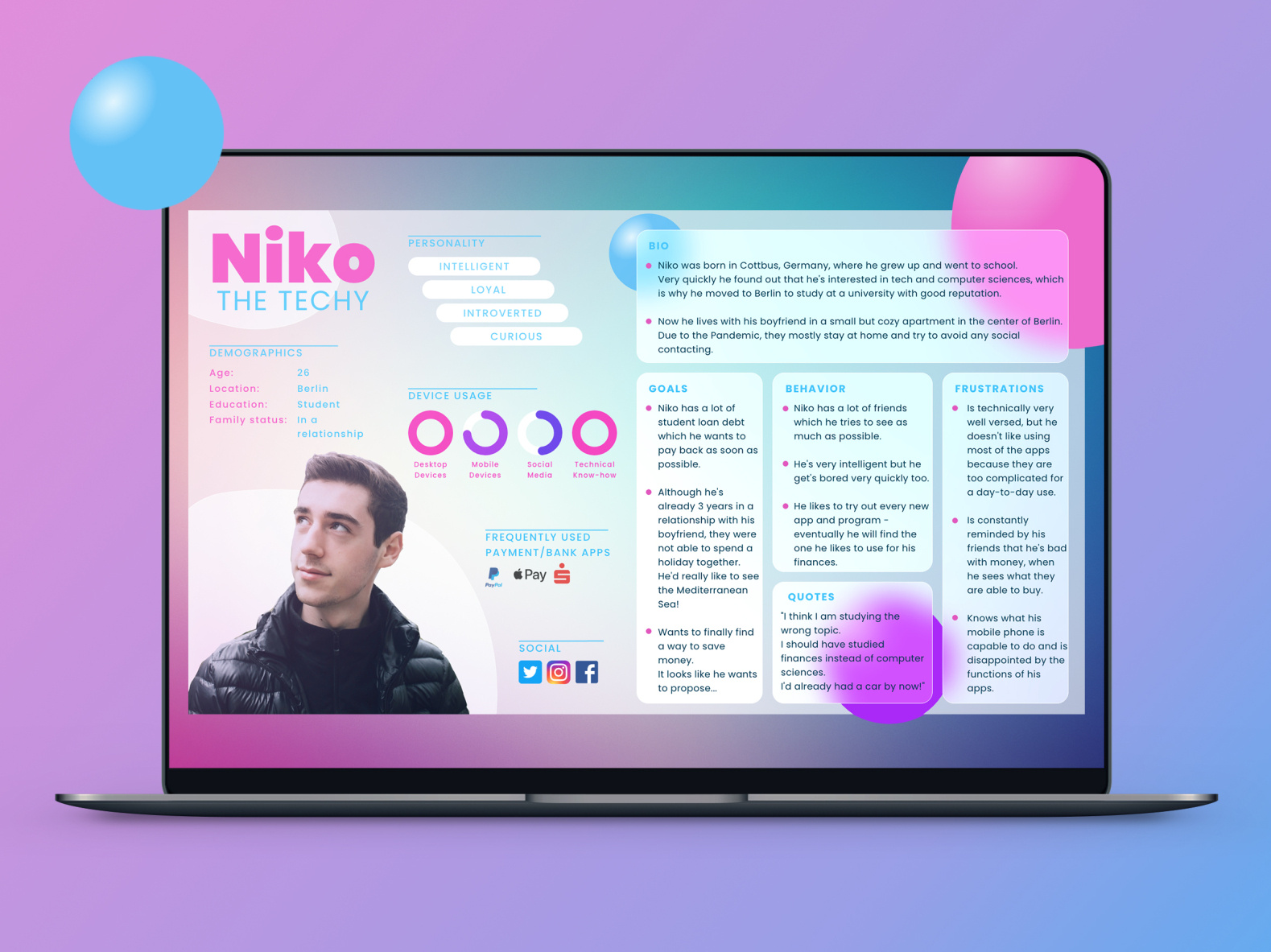 User Persona for Payment App by Vasilios Manis on Dribbble