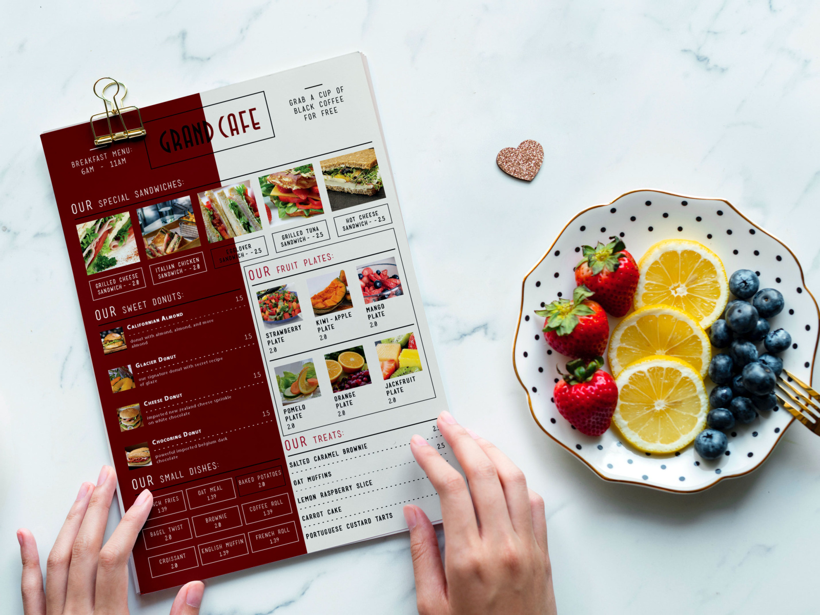 Grand Cafe Menu Bi Fold Brochure Design Template by Barkha on Dribbble
