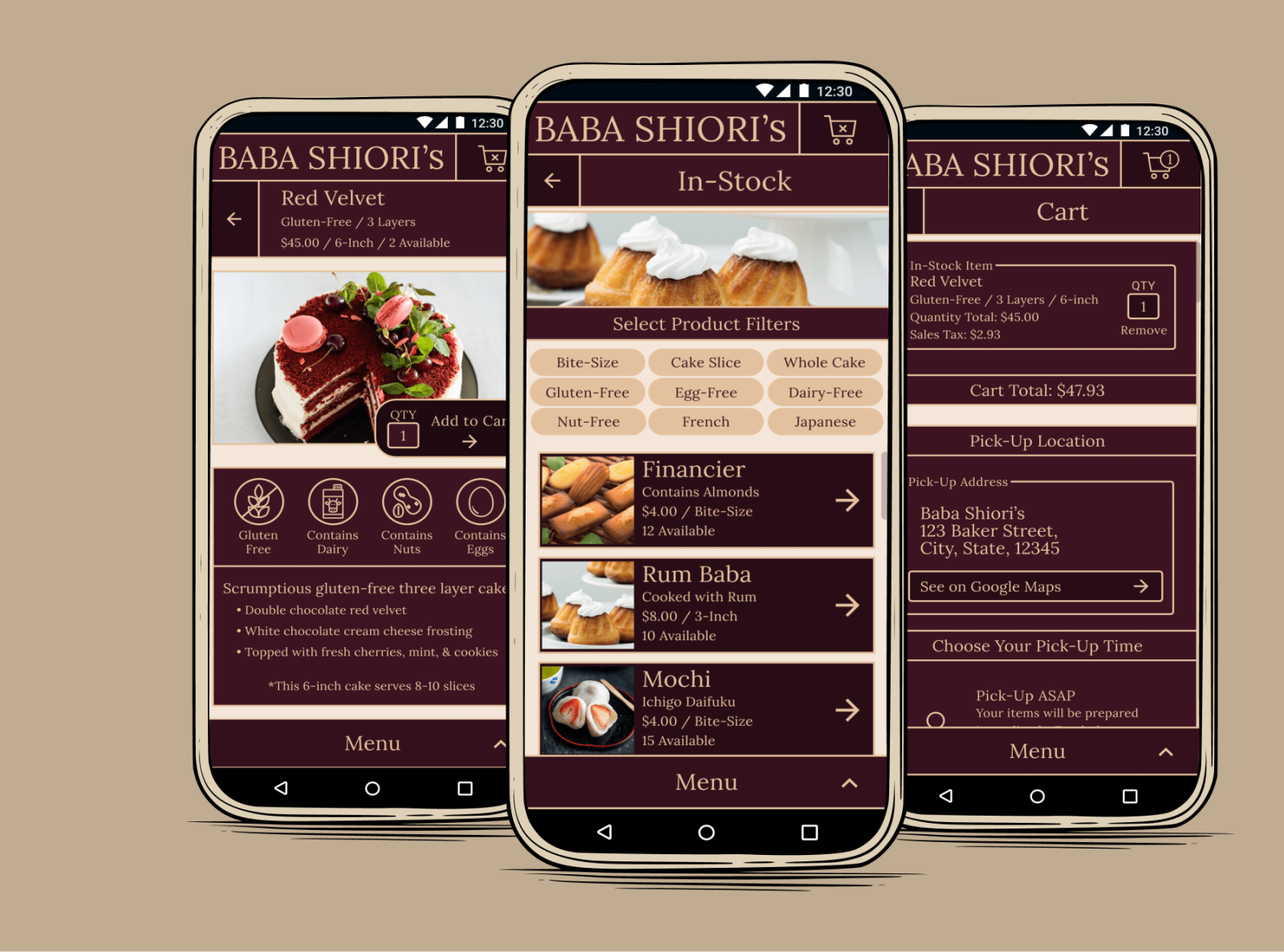 Baba Shiori's - Mobile Bakery App by Rachel Vita on Dribbble