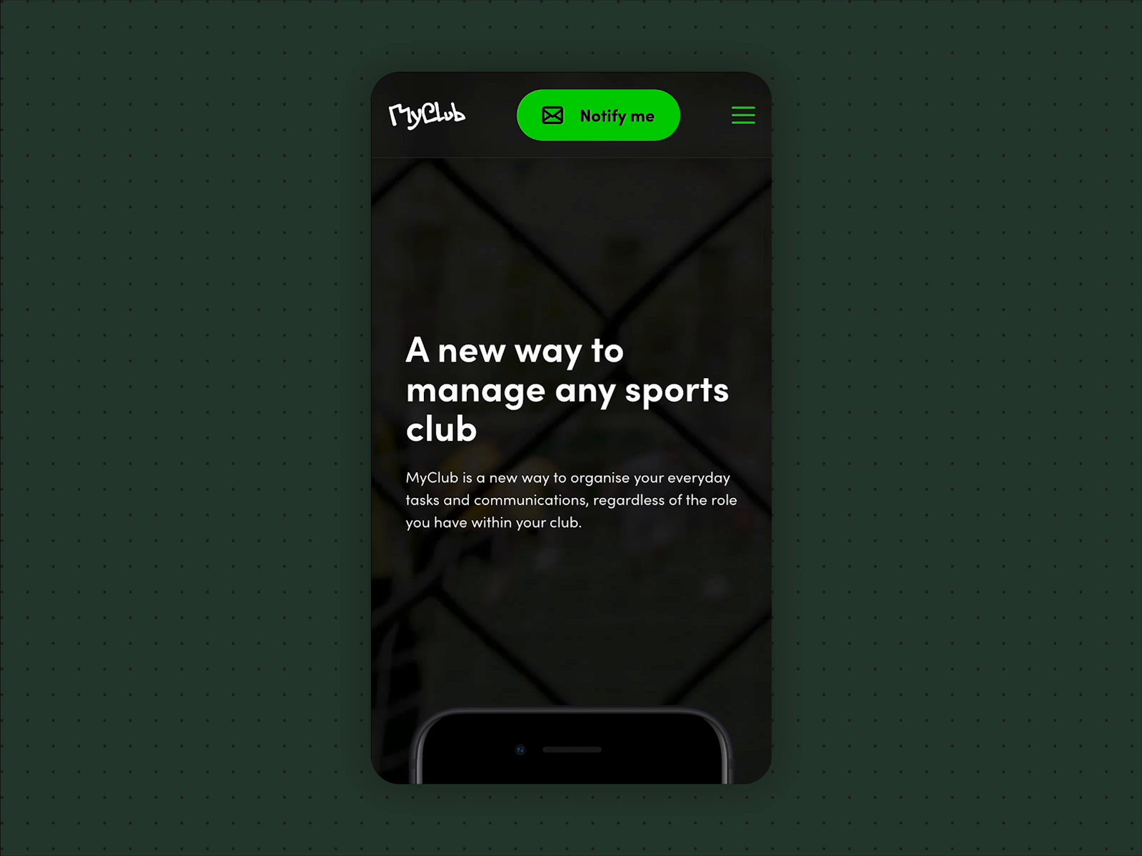 Promotional website (mobile) for MyClub app by Gustavs Kalvis Auniņš on ...
