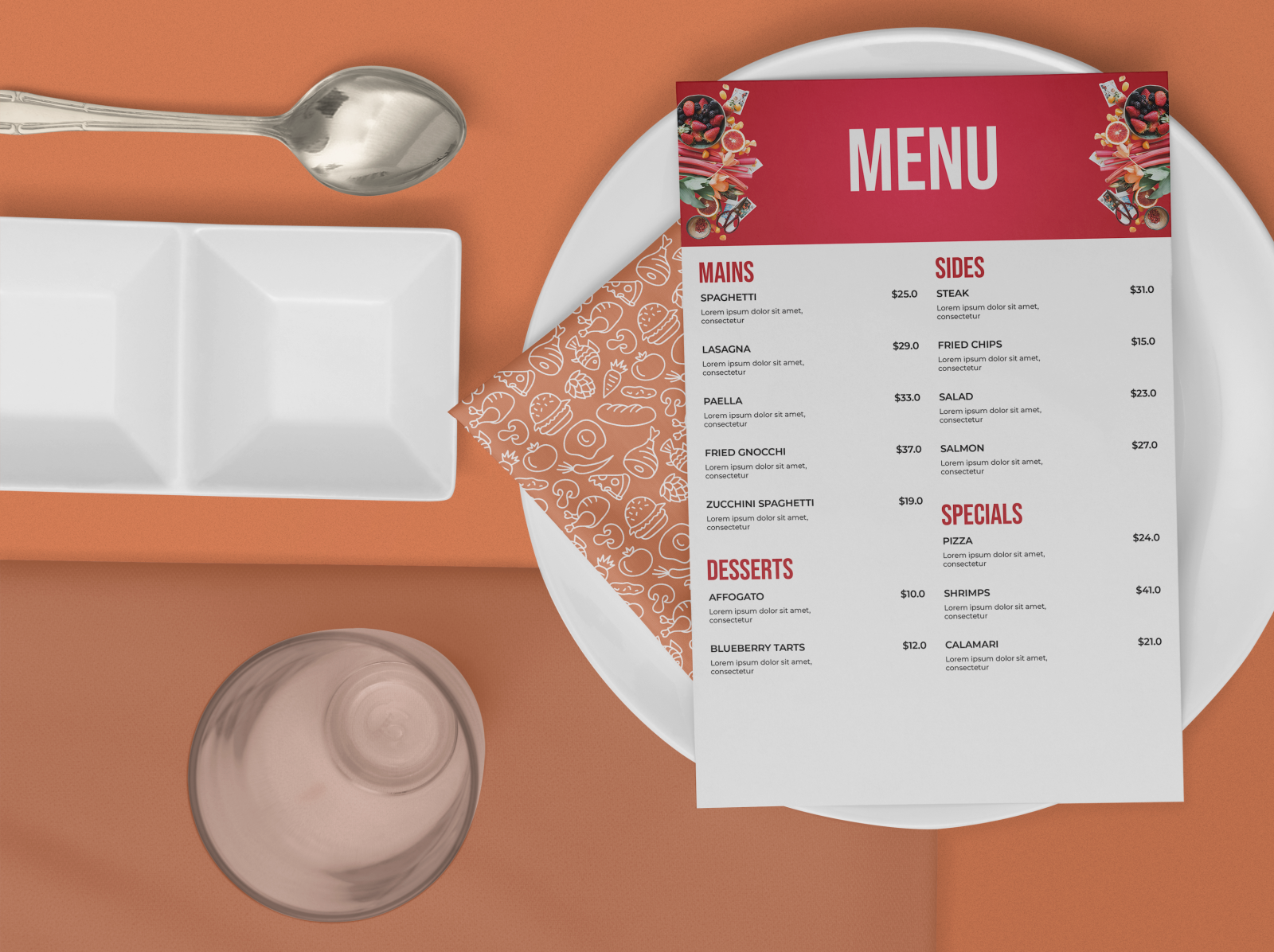 Minimal Menu Design by barjasta on Dribbble