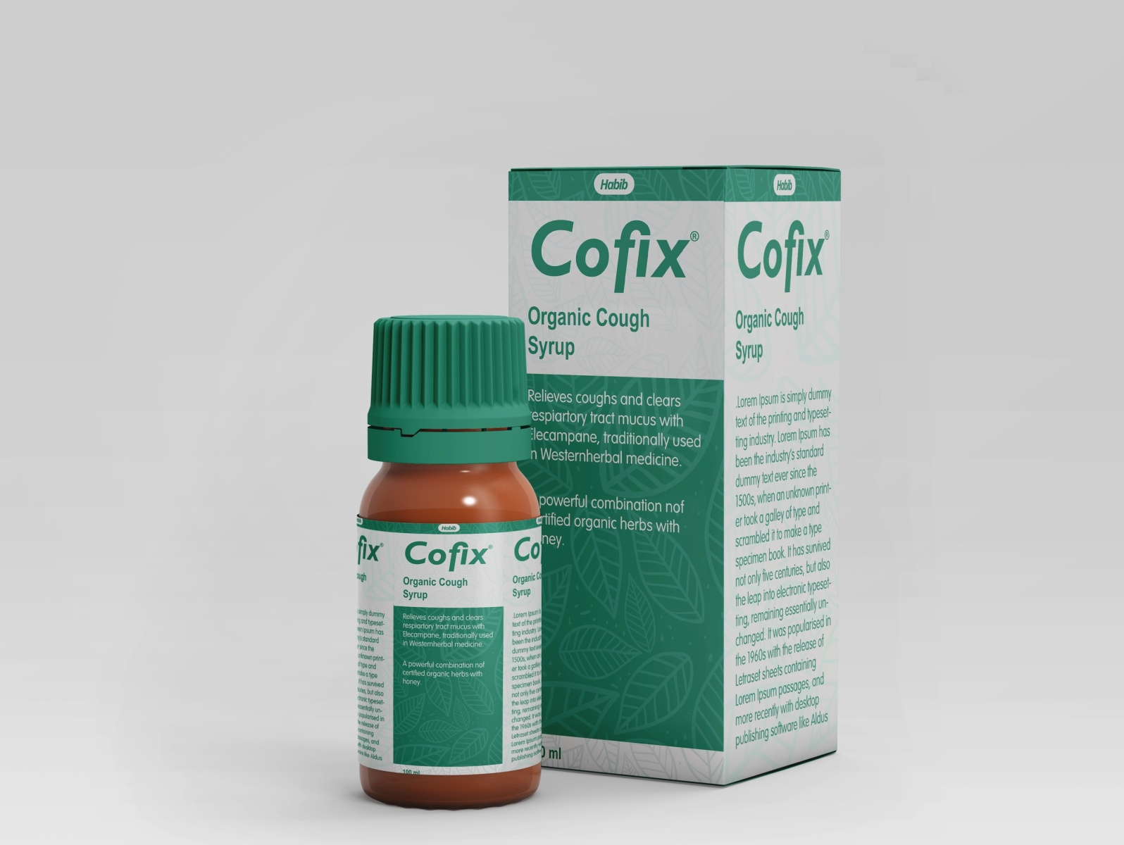 Organic Cough Syrup Pharmaceutical Packaging Design by barjasta on Dribbble