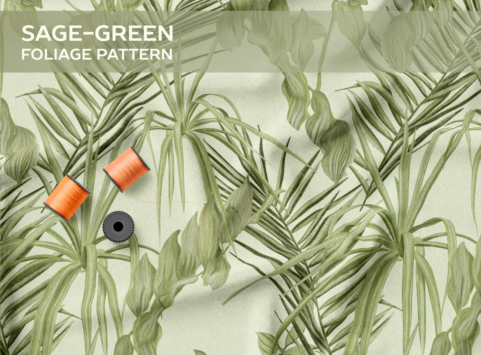 Sage-green foliage pattern by ANNA KOTOVA on Dribbble