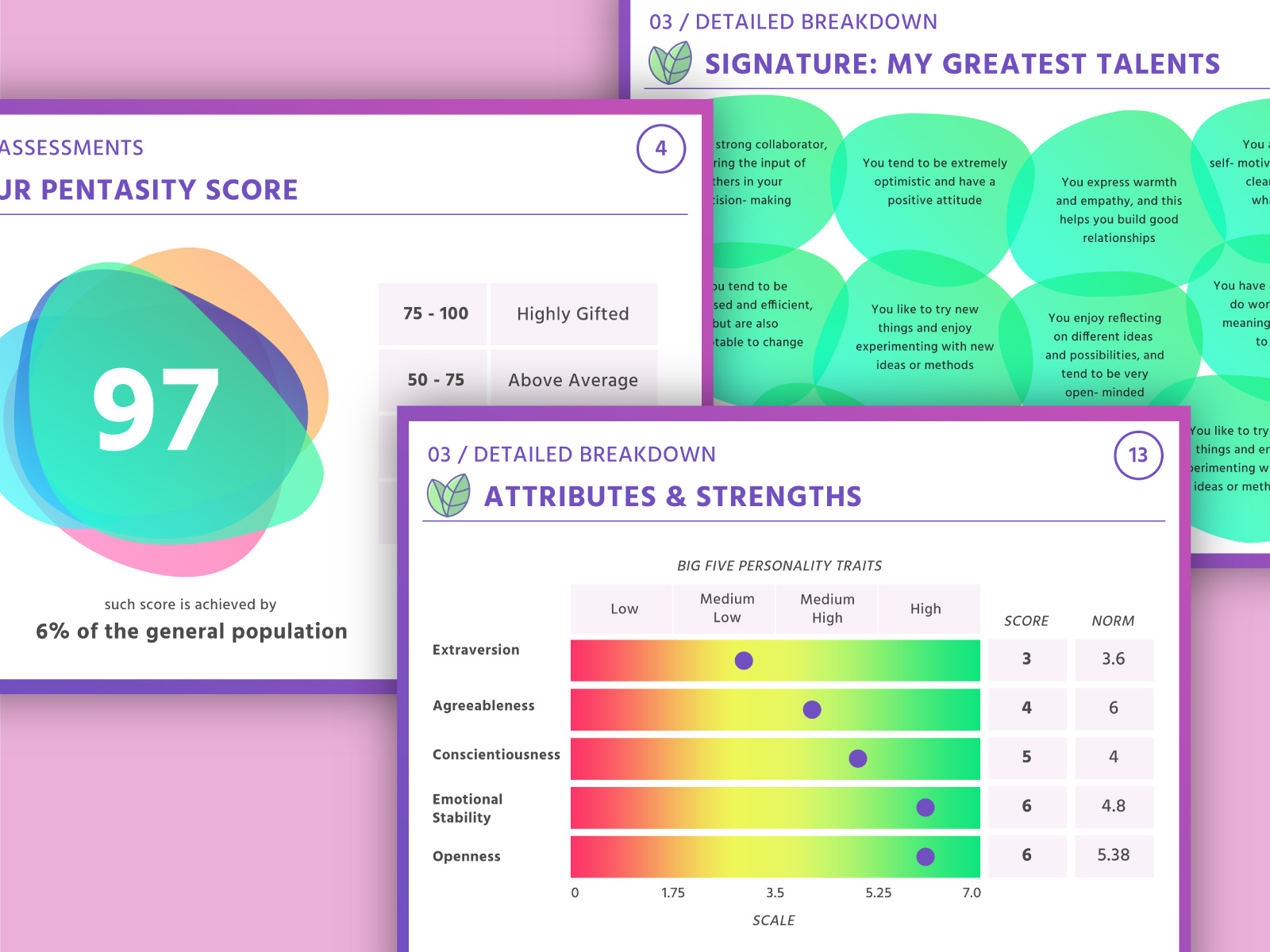 Talent assessment report design by Usman K for Deltacron on Dribbble