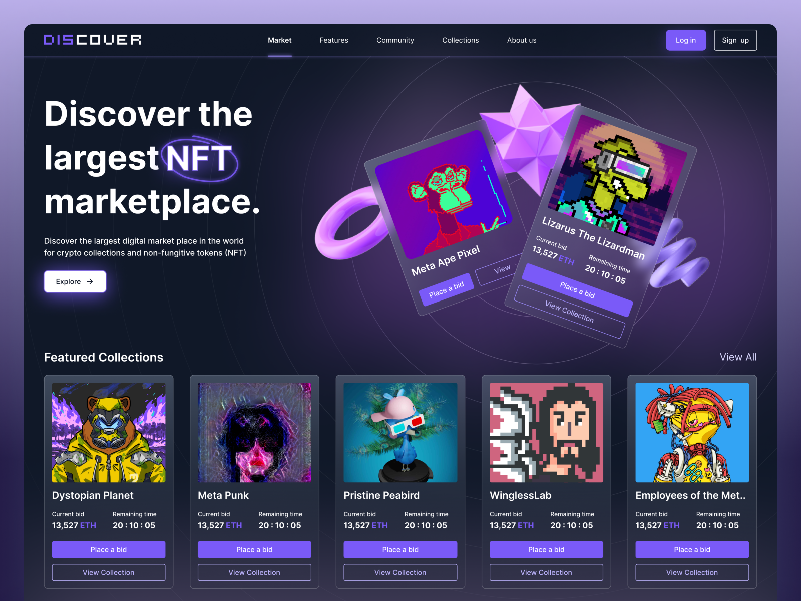 NFT Marketplace Website 💜 by Bleonard Osmani on Dribbble