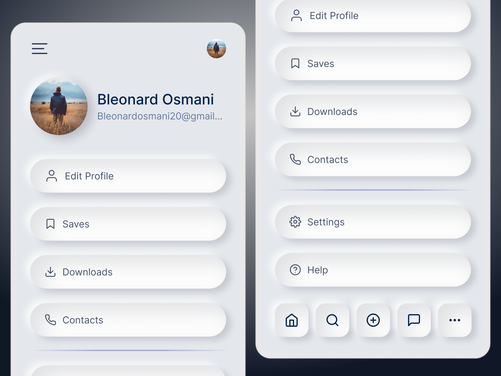Neumorphic UI by Bleonard Osmani on Dribbble