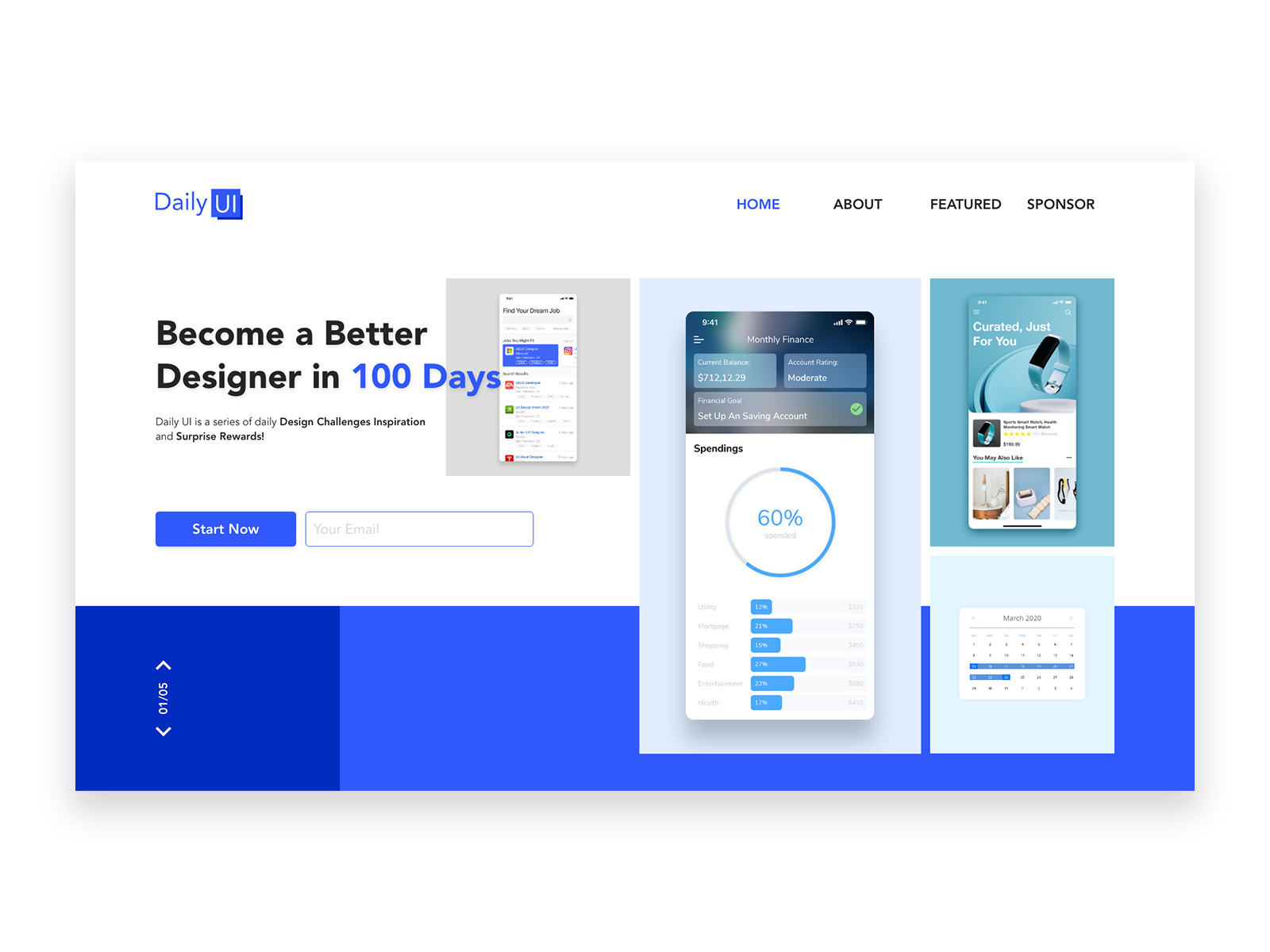 Daily UI 100-Landing Page Redesign by Haoyang Guan on Dribbble