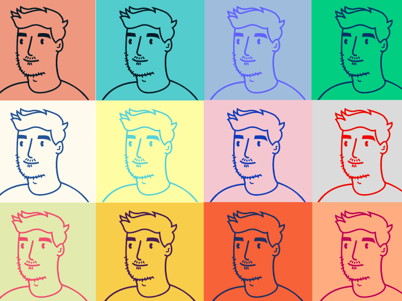 One avatar and some colour combos by Justin Farrugia on Dribbble