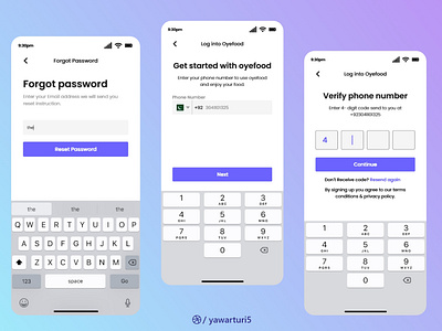 verification and forgot password mockups by Yawar Turi on Dribbble