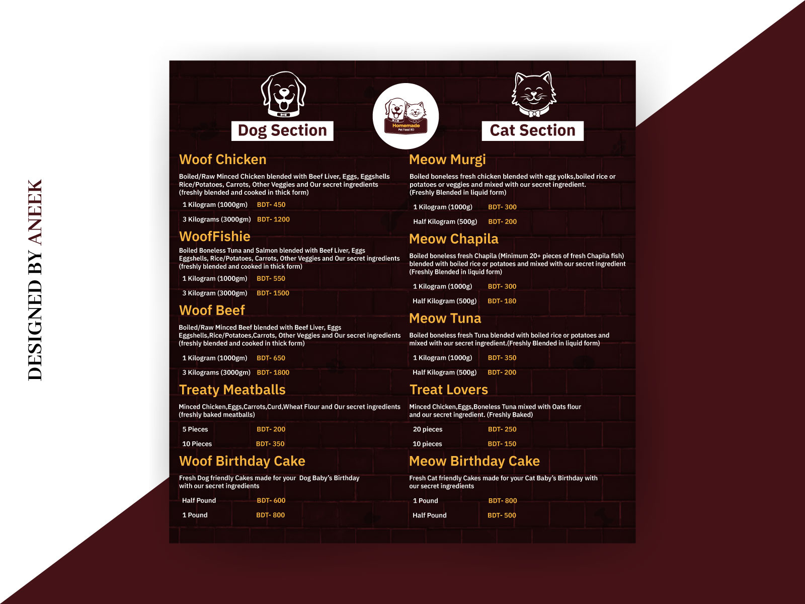 Pet Food Menu by Faysal Anik on Dribbble