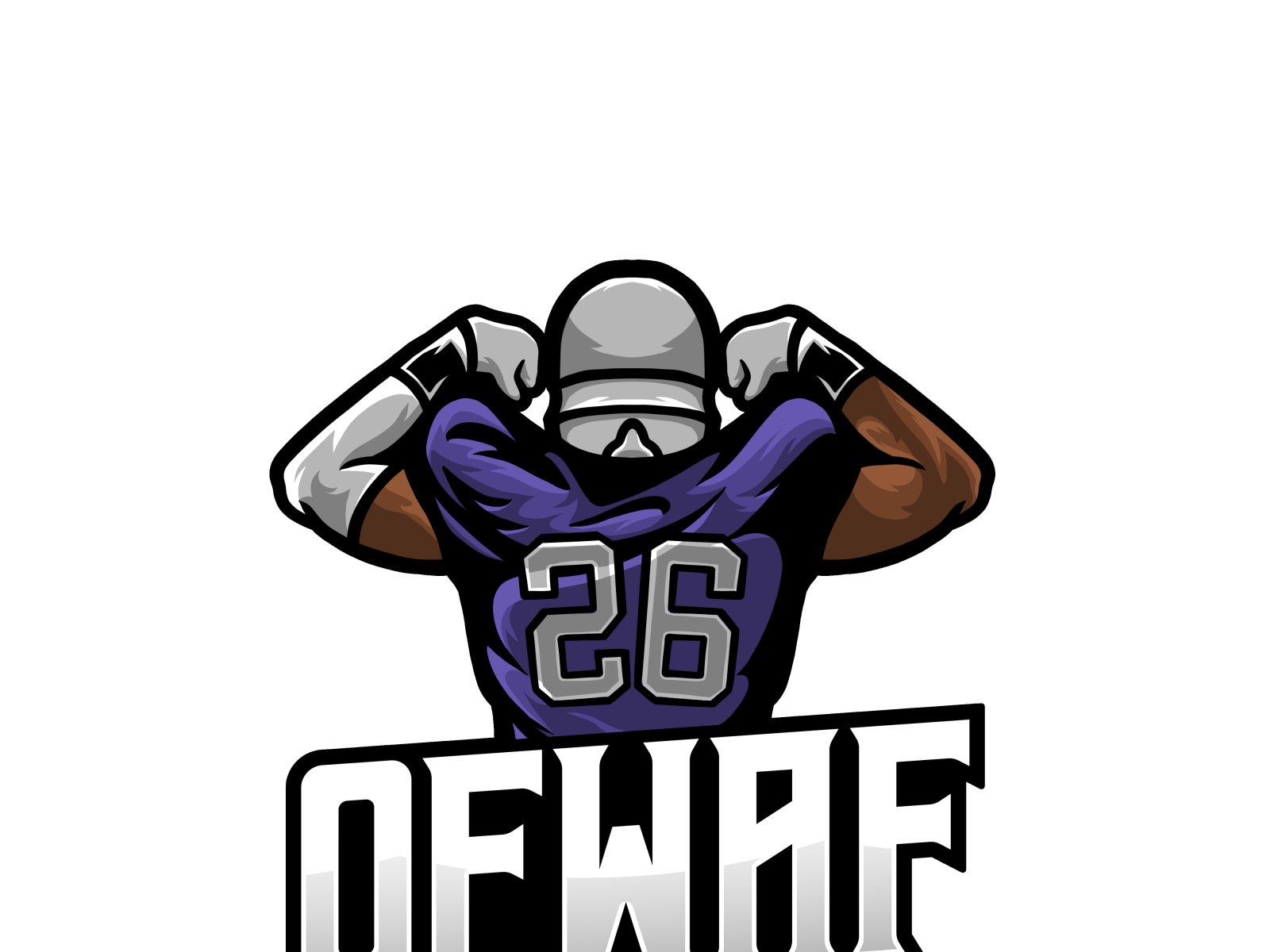 football player gaming logo purple 26 backside by Navid on Dribbble