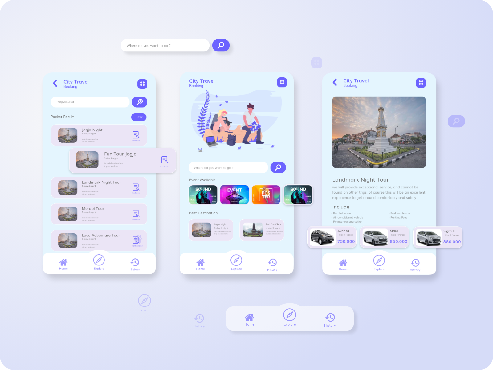 City Tour UI by Mahardika S on Dribbble