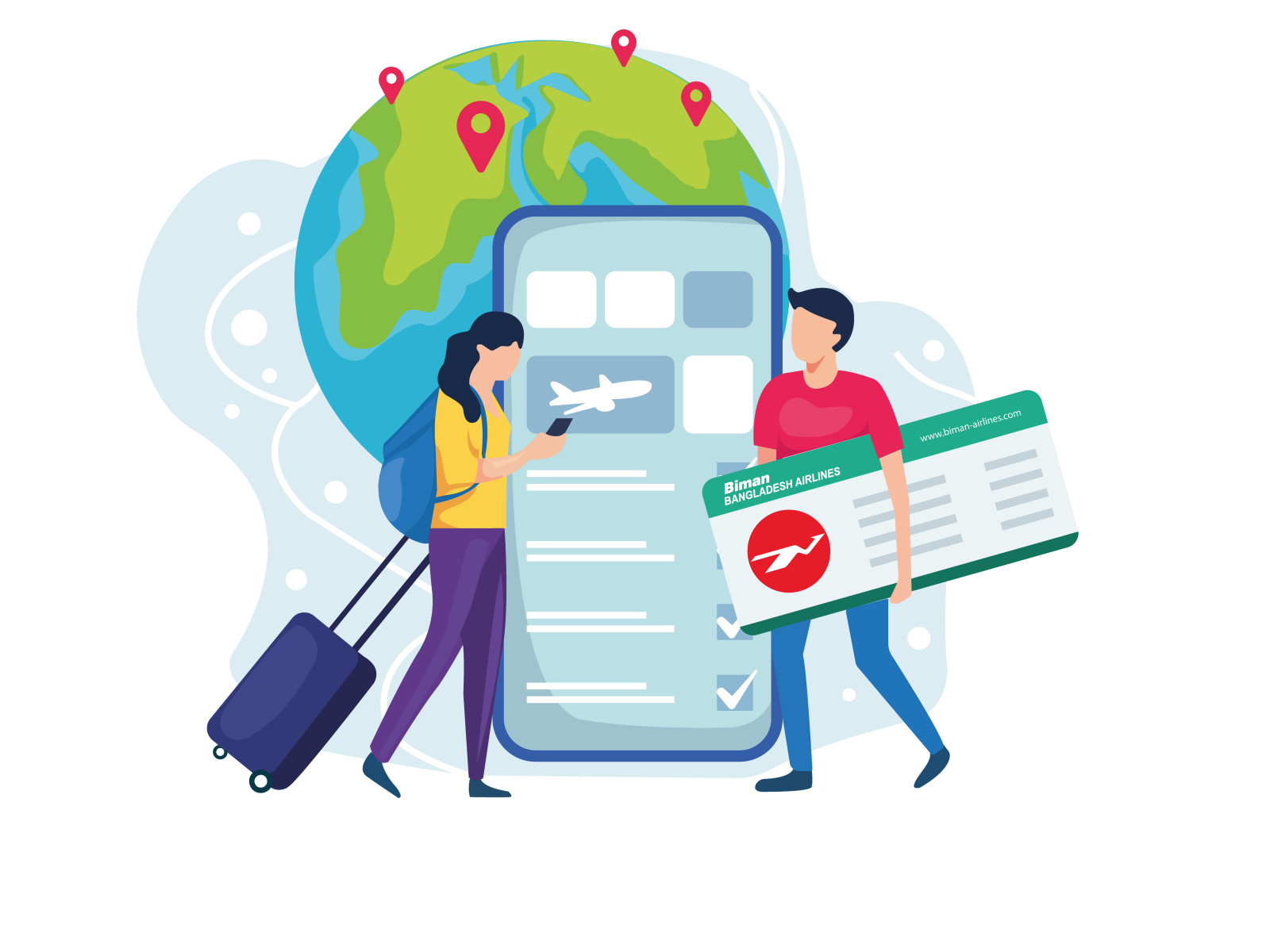 Vector Illustration for Biman Android App by Ankur Saha on Dribbble