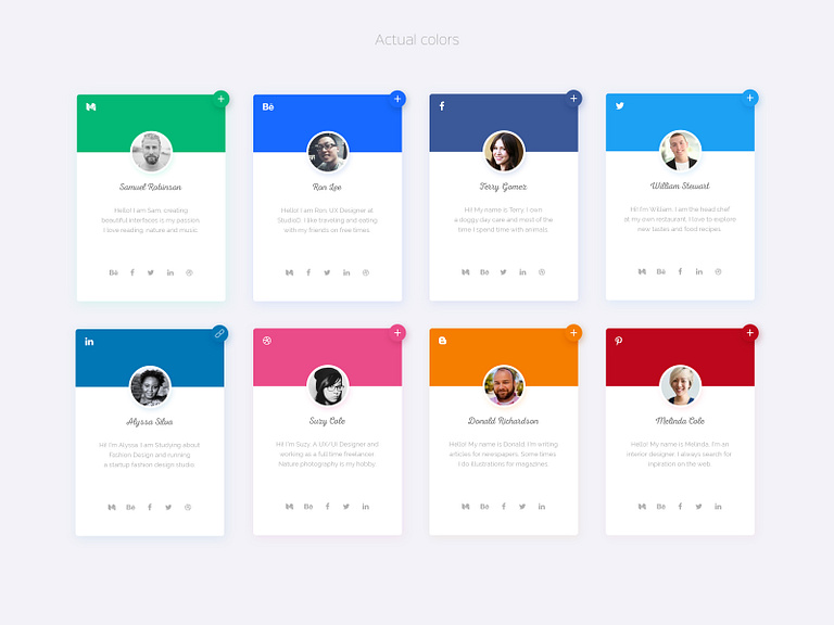 Profile cards by 🌀Udara🌀 on Dribbble