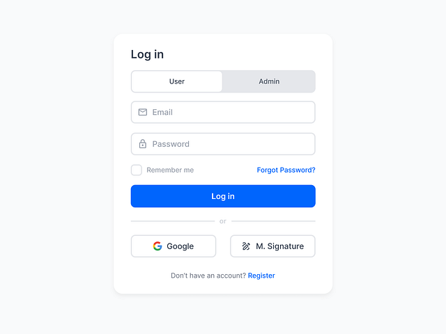 Login form by Gailius on Dribbble