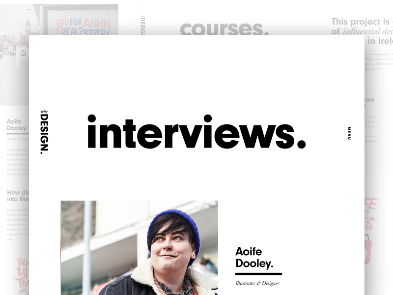 WhyDesign Interviews Page by John O'Connor on Dribbble