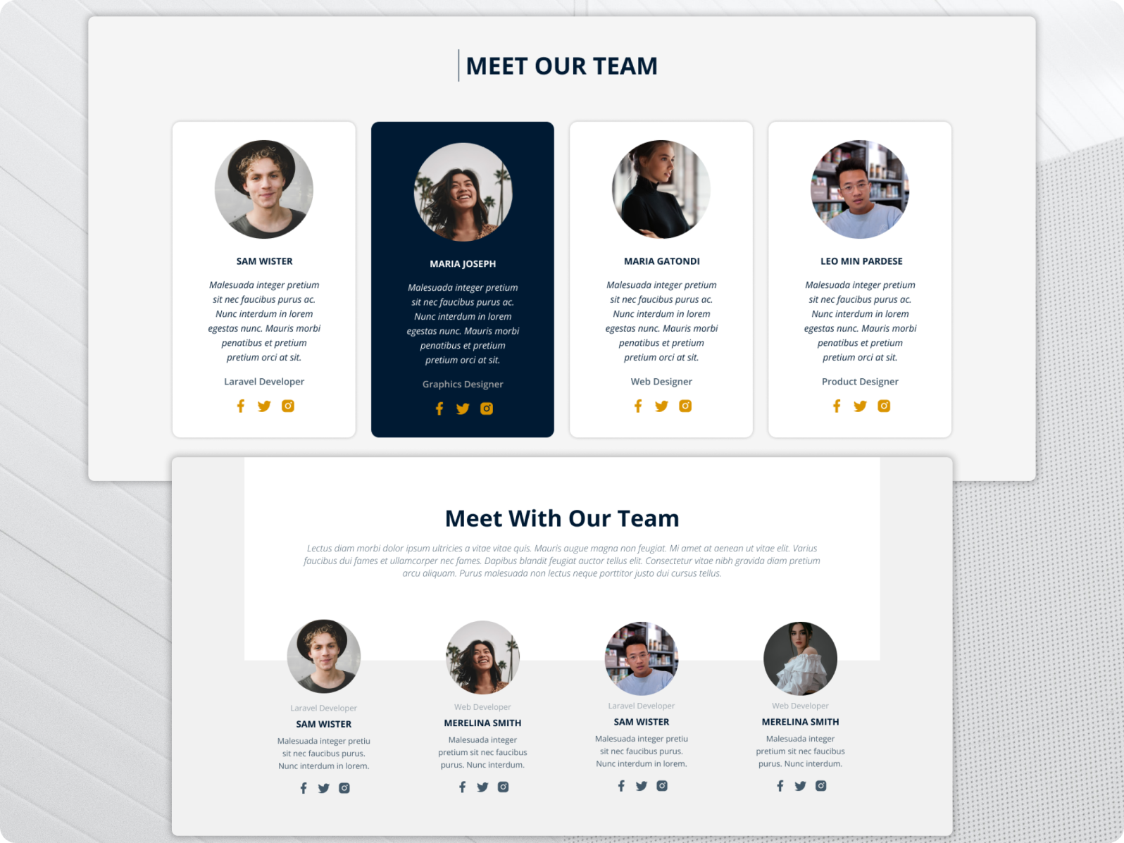 Team Member Design by Moshahed Somrat on Dribbble