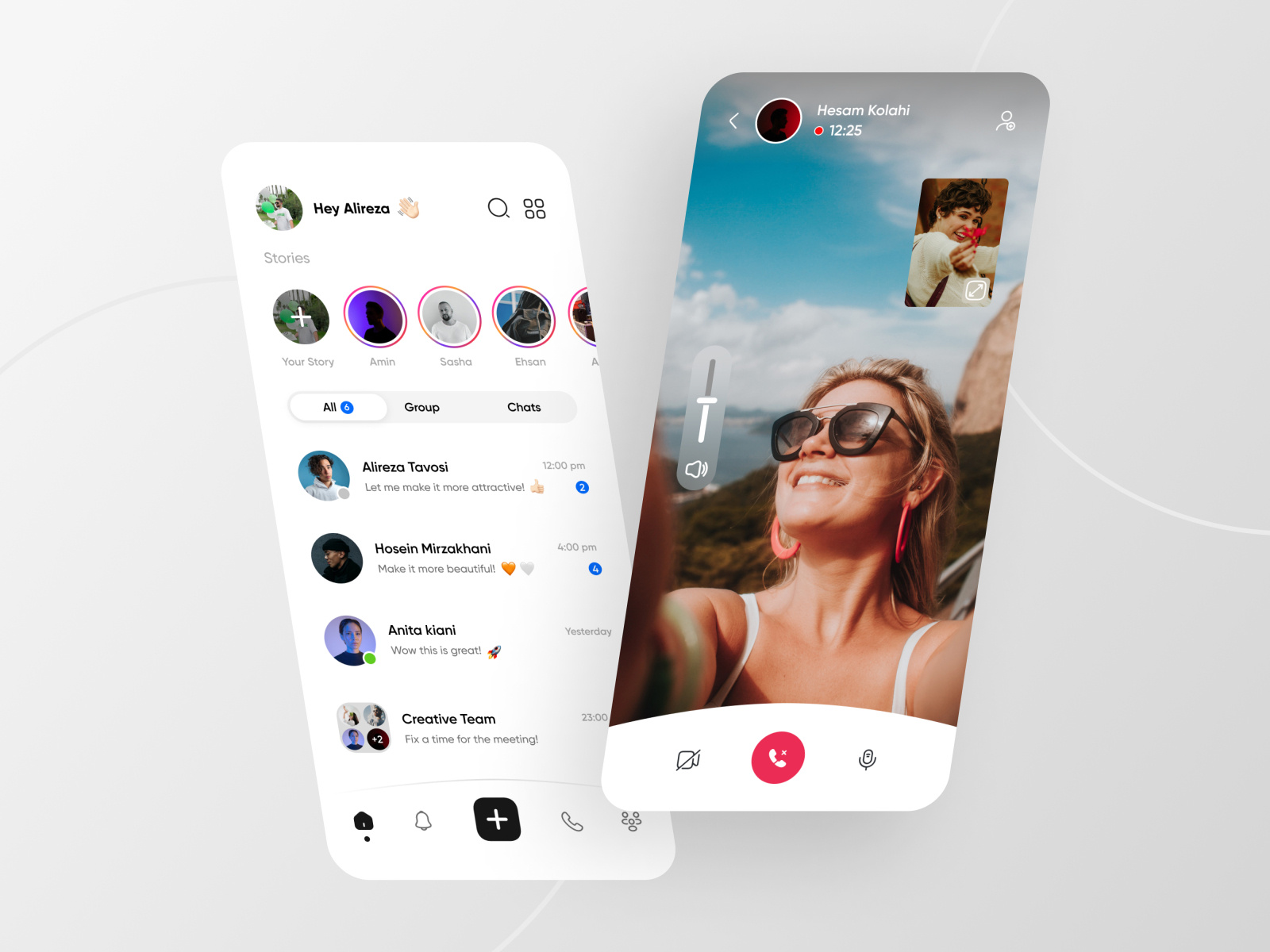 Messenger Mobile App Design by Alireza Abassi for Duxica on Dribbble