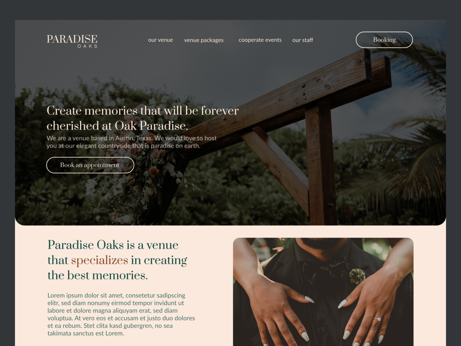 Paradise Oaks Landing Page UI by Davion "Shaun" Bradley on Dribbble