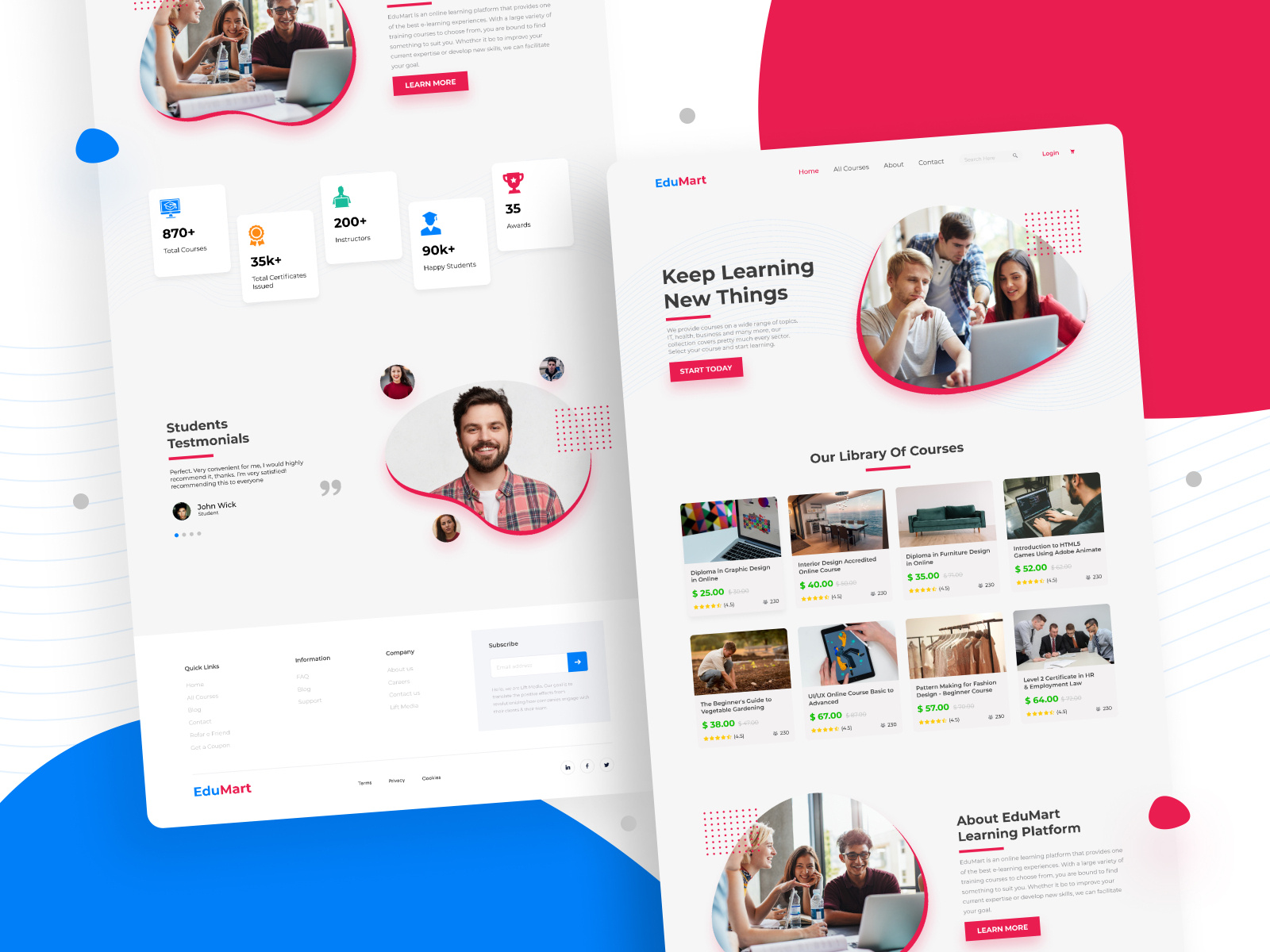 EduMart (LMS) Landing Page by Habibur Rahman on Dribbble