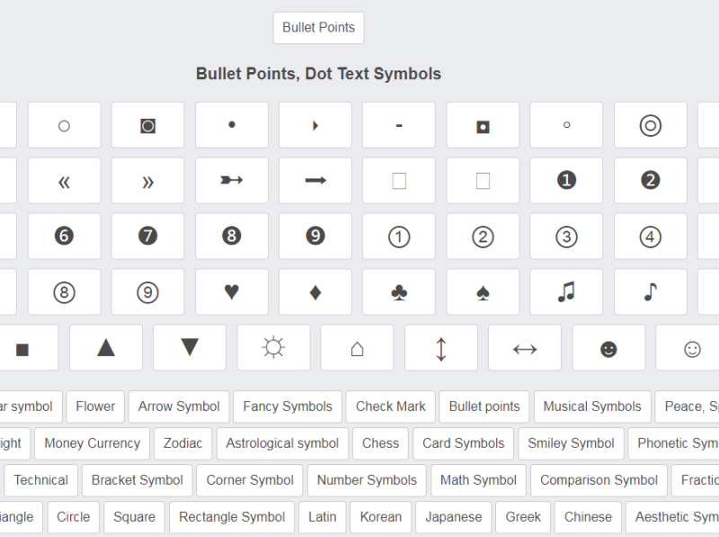 Bullet Point Symbol By Copy And Paste Symbols On Dribbble