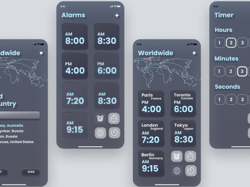 Clock Interface by Serena Pang on Dribbble