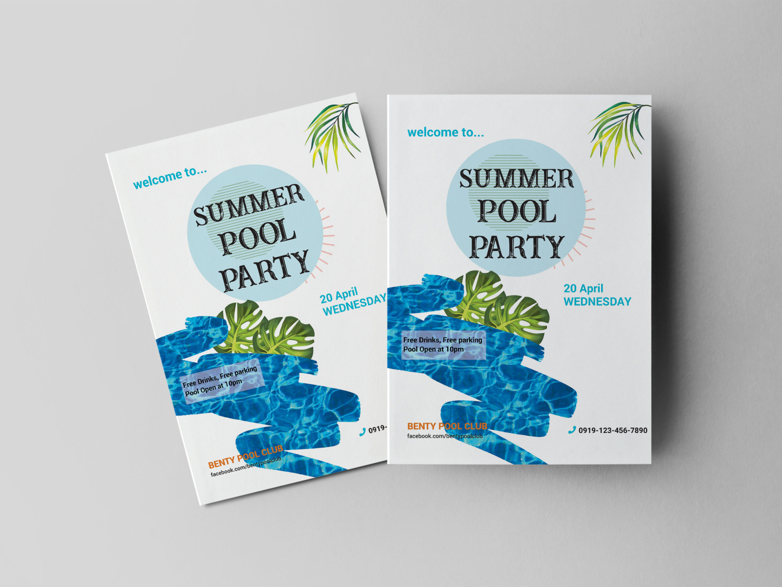 Summer Pool Party Flyer Design Template by Sneha on Dribbble