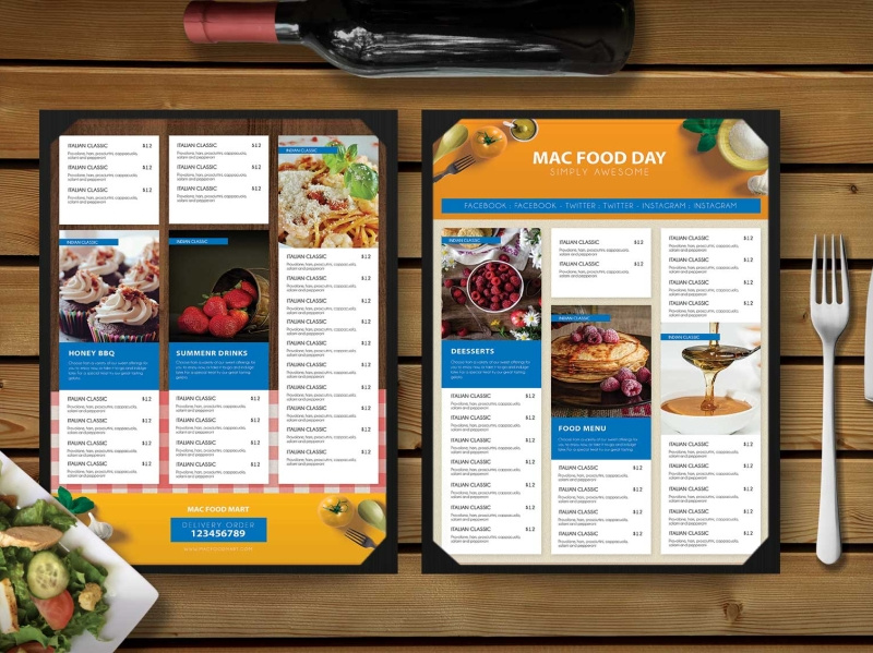 Premium Restaurant Food Snacks Menu Template by Sneha on Dribbble