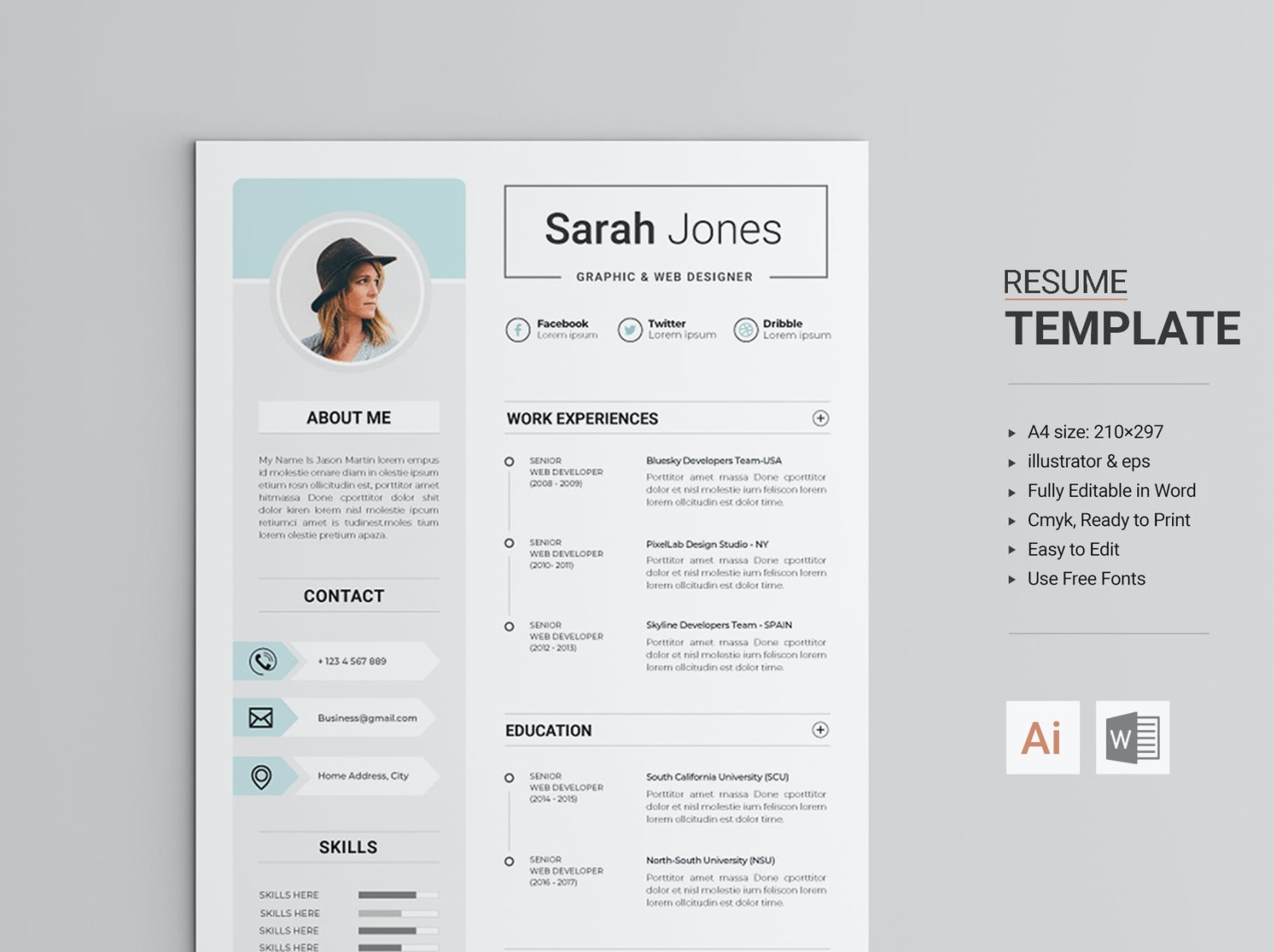 Resume/CV by Resume CV on Dribbble