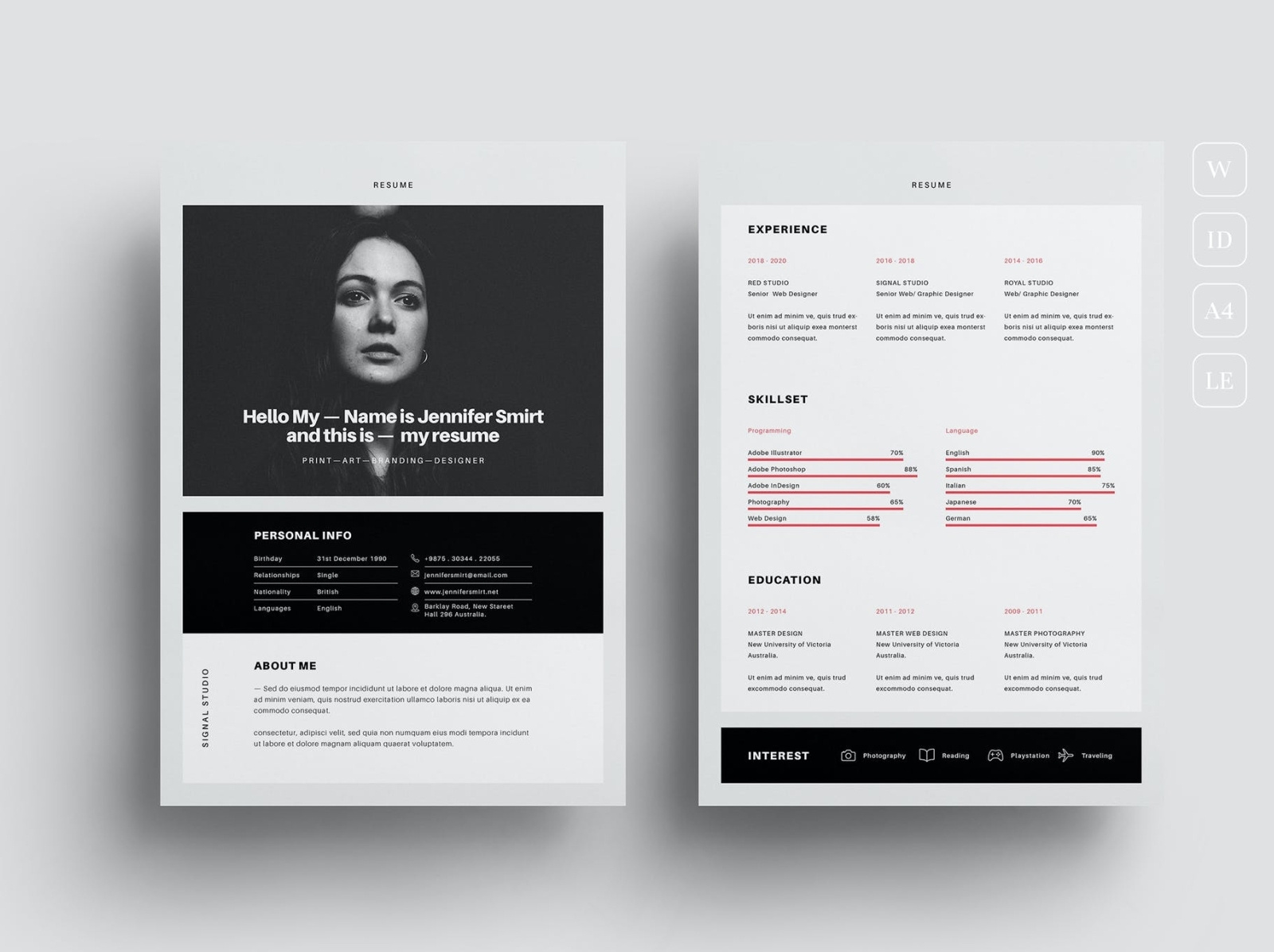 Resume CV Template by Design My CV on Dribbble