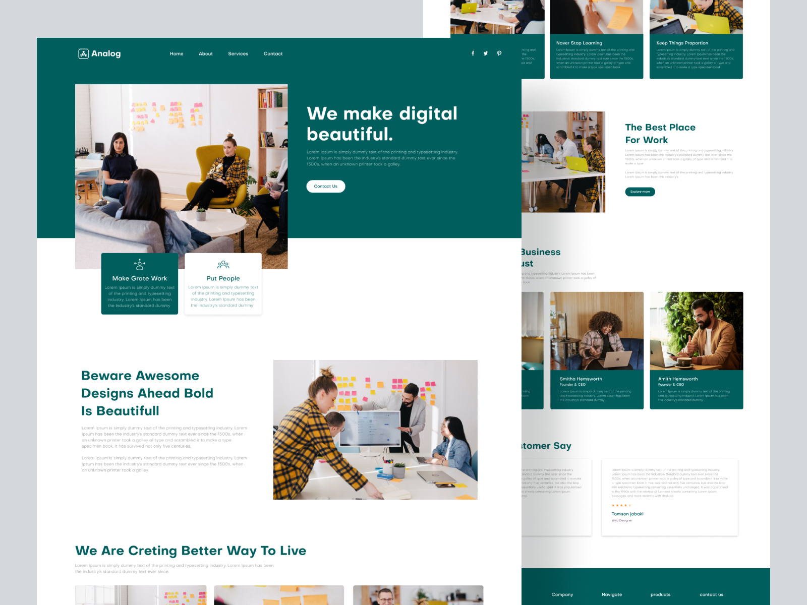 Digital Agency Website Design by webflix on Dribbble